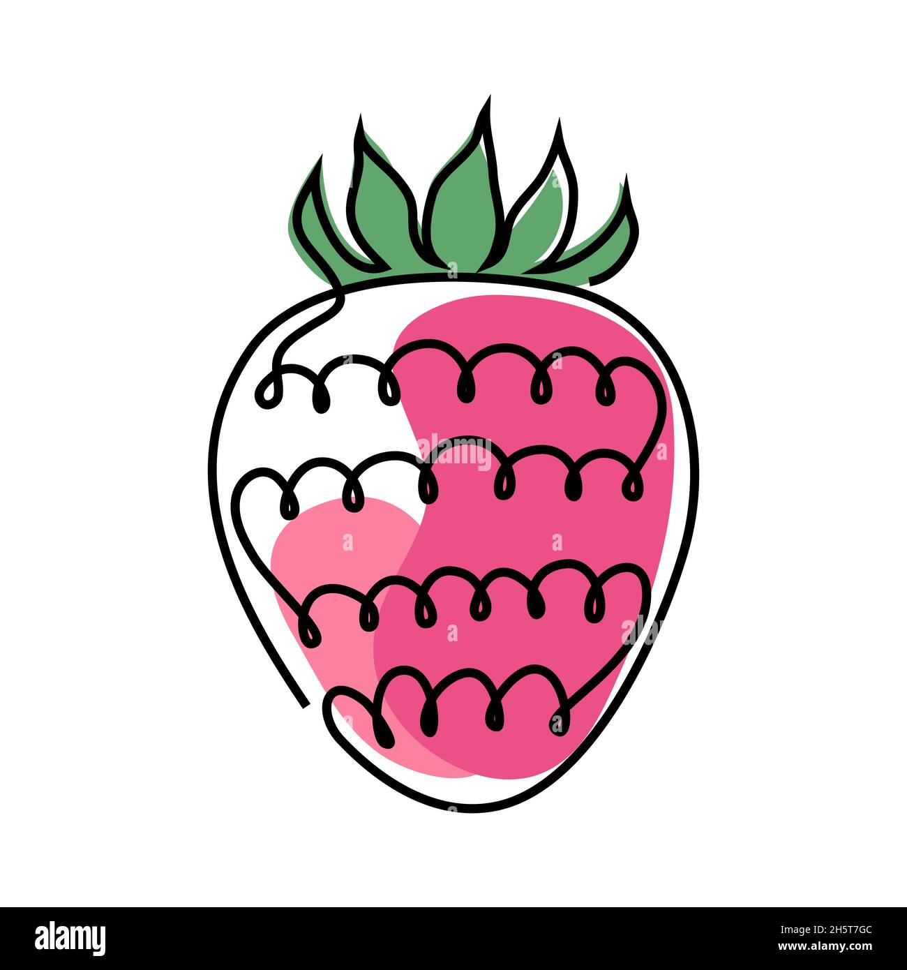 Strawberry icon in one line drawing style Stock Vector Image & Art - Alamy