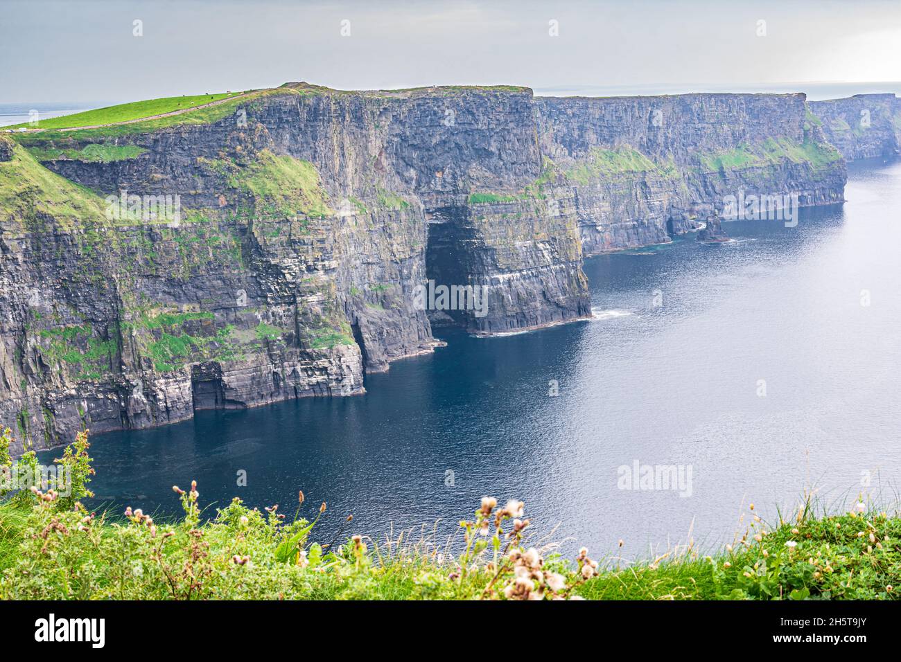 The famous Cliffs of Moher seen from the pathway, County Clare, Ireland ...