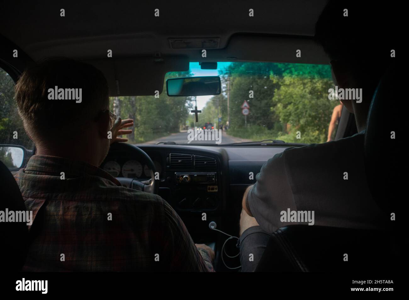 Inside of a car when driving from the backseats Stock Photo - Alamy