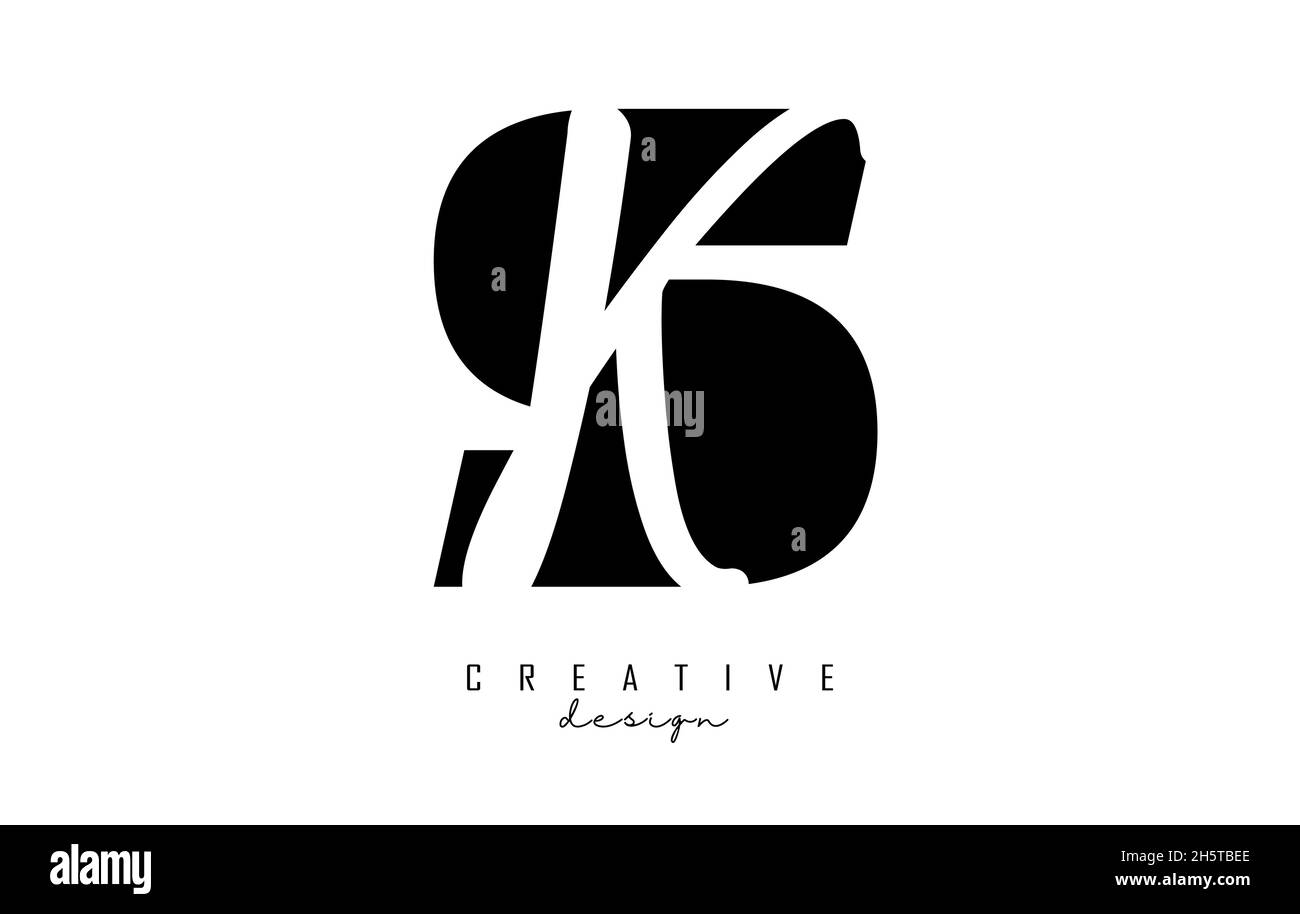 Letters SK logo with a minimalist design. Letters S and K with ...