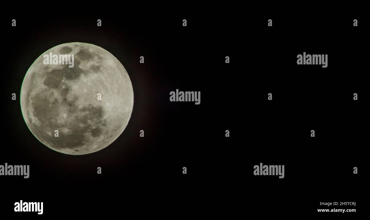 Beautiful view of a big round moon in the dark sky - perfect for ...