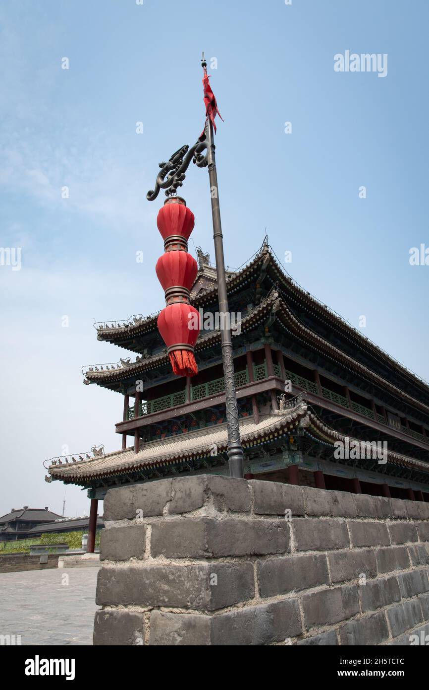 Watchtower at Xi'ian Ancient City Wall in Shaanxi Province, China Stock ...