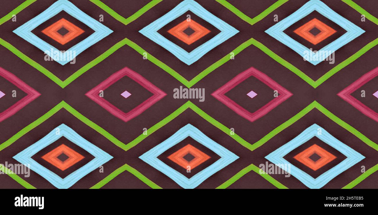 Seamless Rhombus Pattern. Drawn by Brush Triangle Stock Photo - Alamy