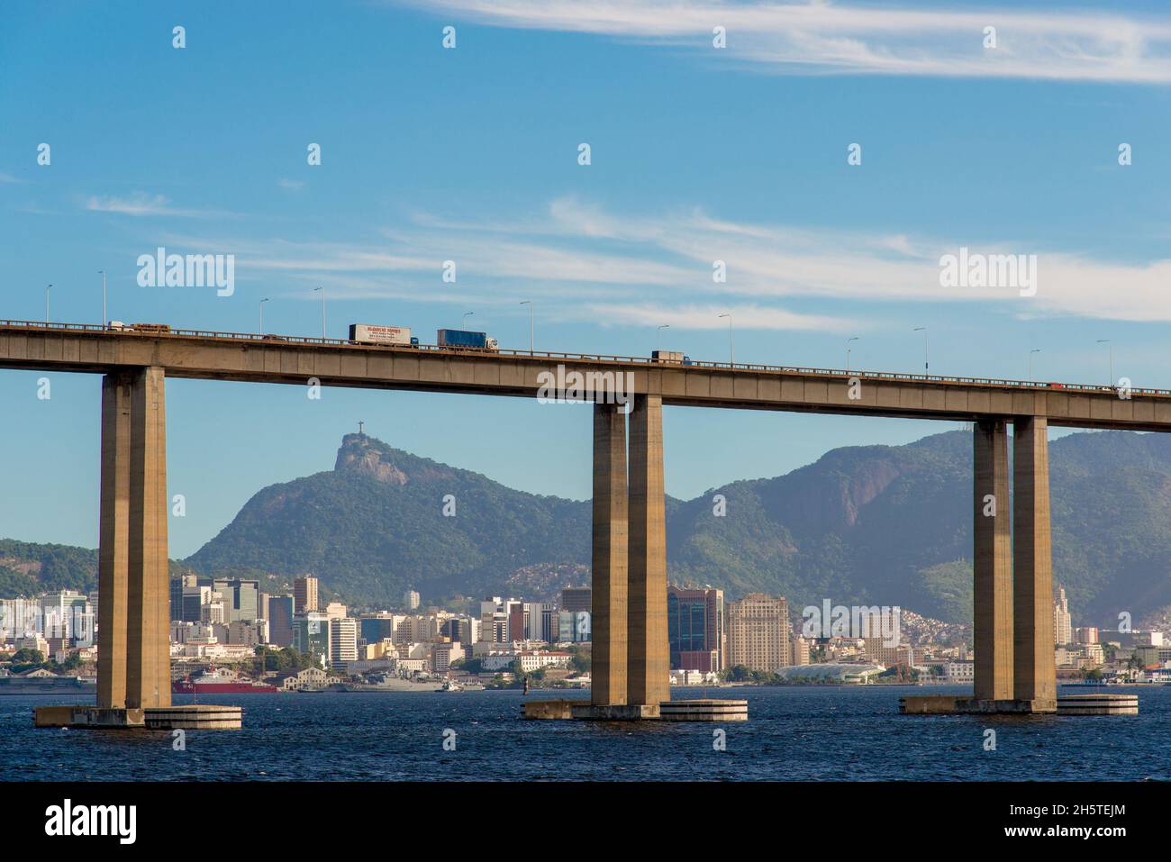 Rio - Niteroi Bridge Crossing Guanabara Bay and Rio de Janeiro City ...