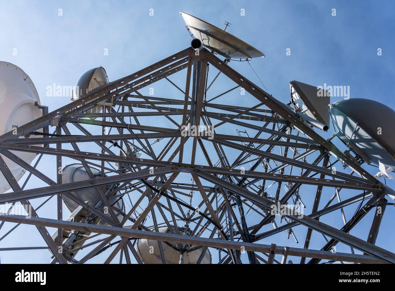A telecommunications tower on top of Monroe Peak at 11,227 feet ...