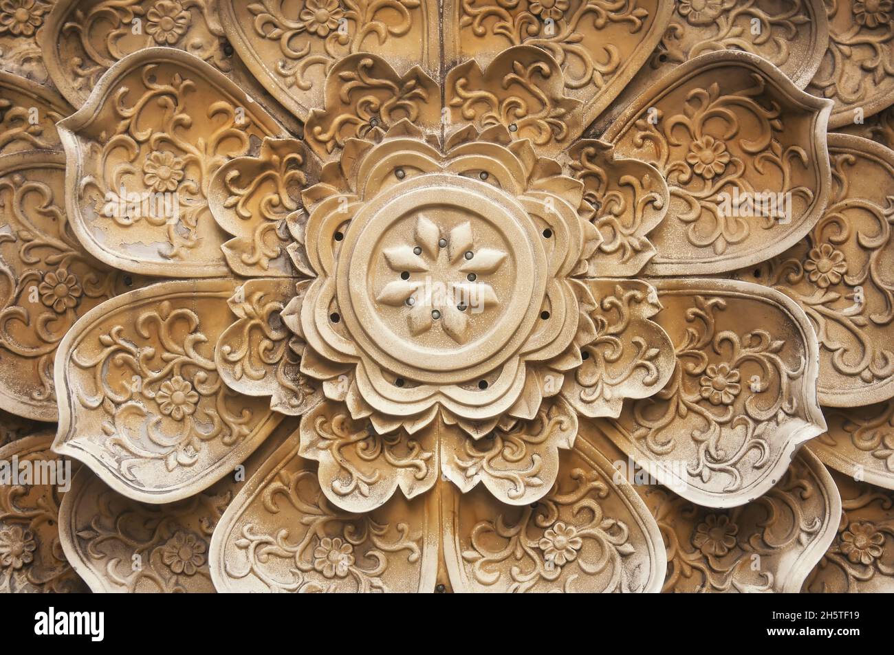 A 3D lotus flower wall decoration in liu xiang tomb scenic area in ...