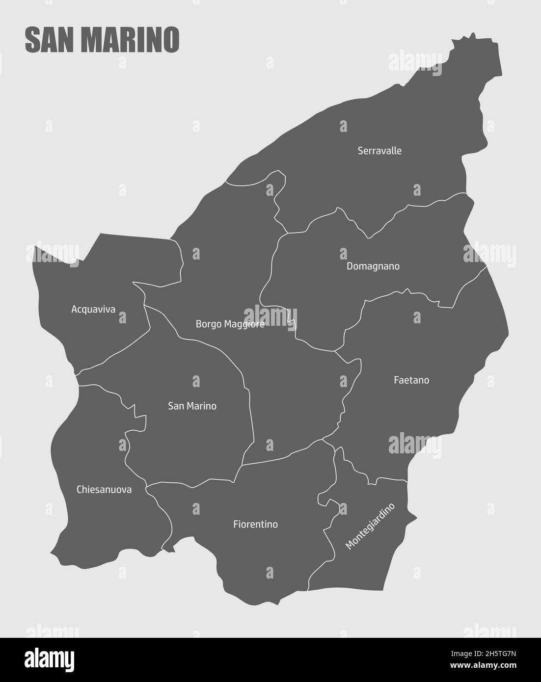 Modern white map san marino hi-res stock photography and images - Alamy