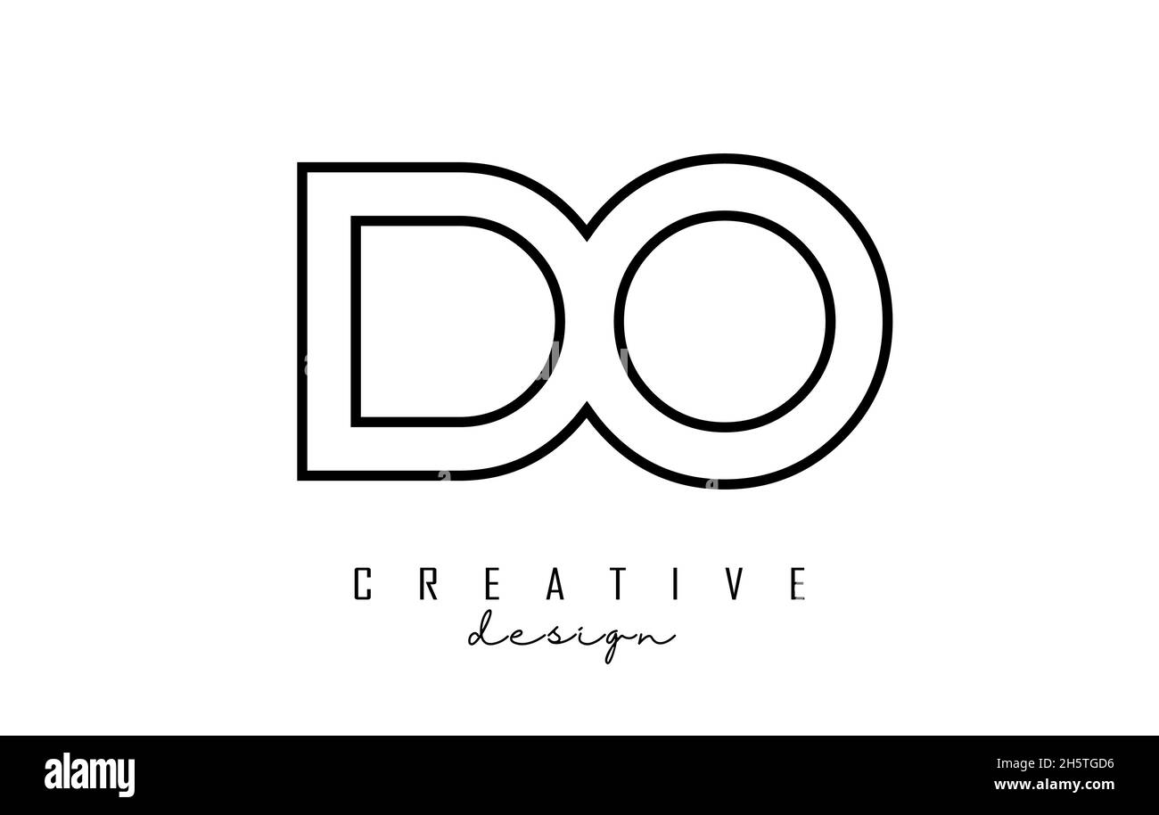 Outline DO letters logo with a minimalist design. Geometric vector ...