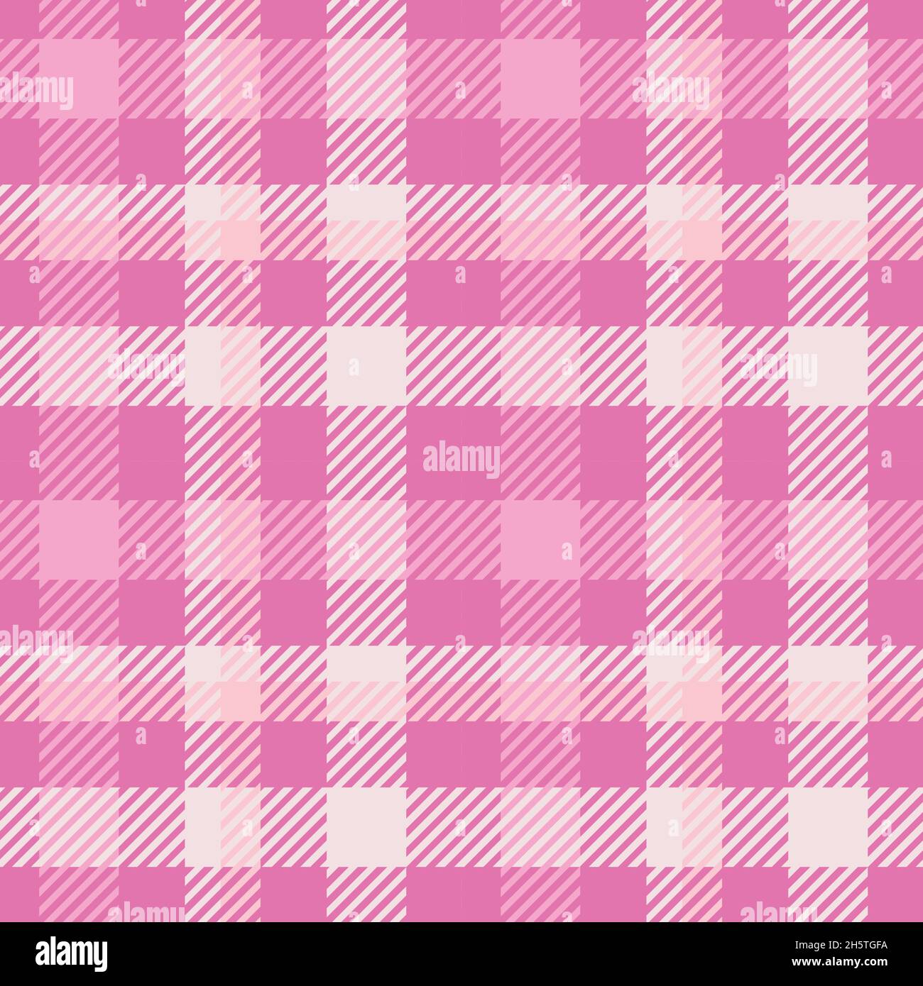 Girly pink seamless plaid vector pattern. Gingham bright color checker ...