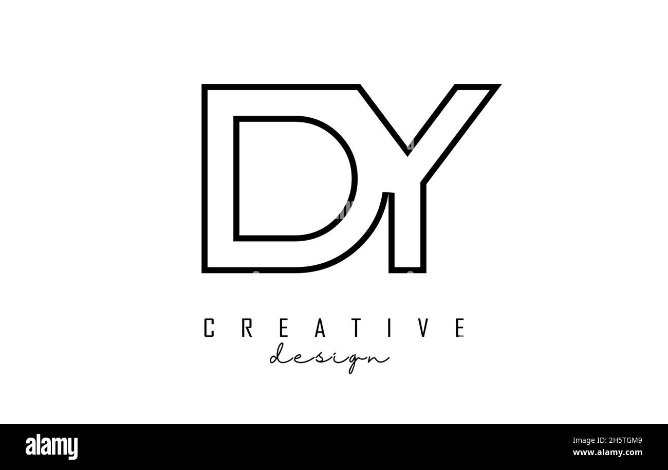 Outline DY letters logo with a minimalist design. Geometric vector ...