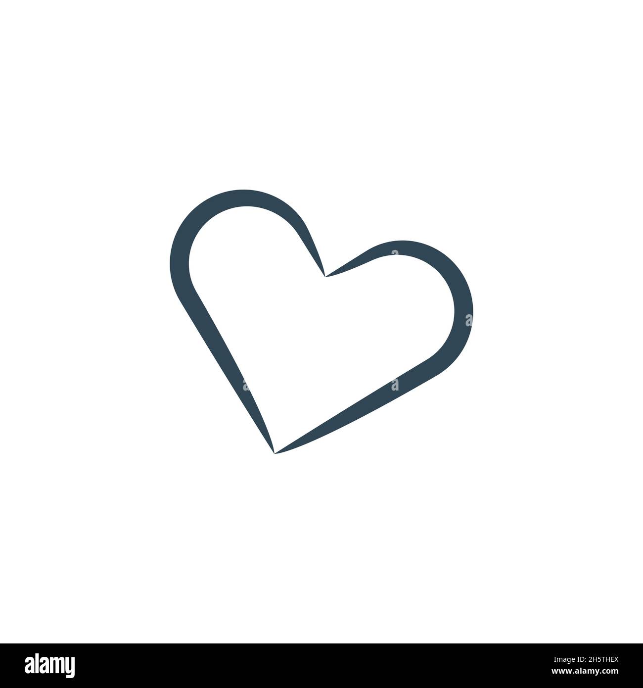 Hand Drawn Calligraphy Heart Isolated on White Background. Stock Vector ...