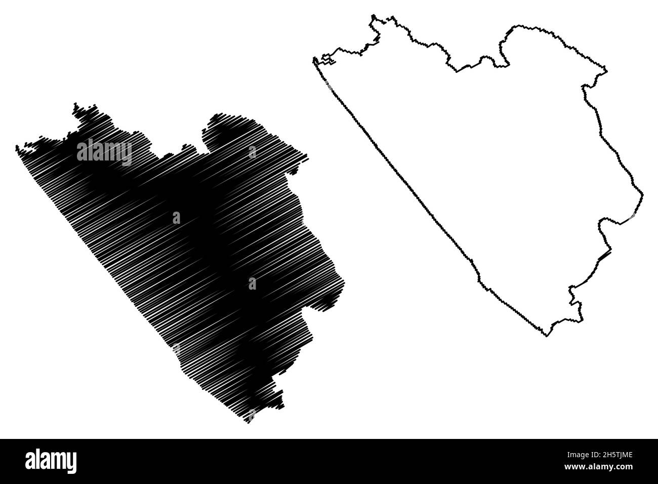 Thiruvananthapuram district (Kerala State, Republic of India) map ...