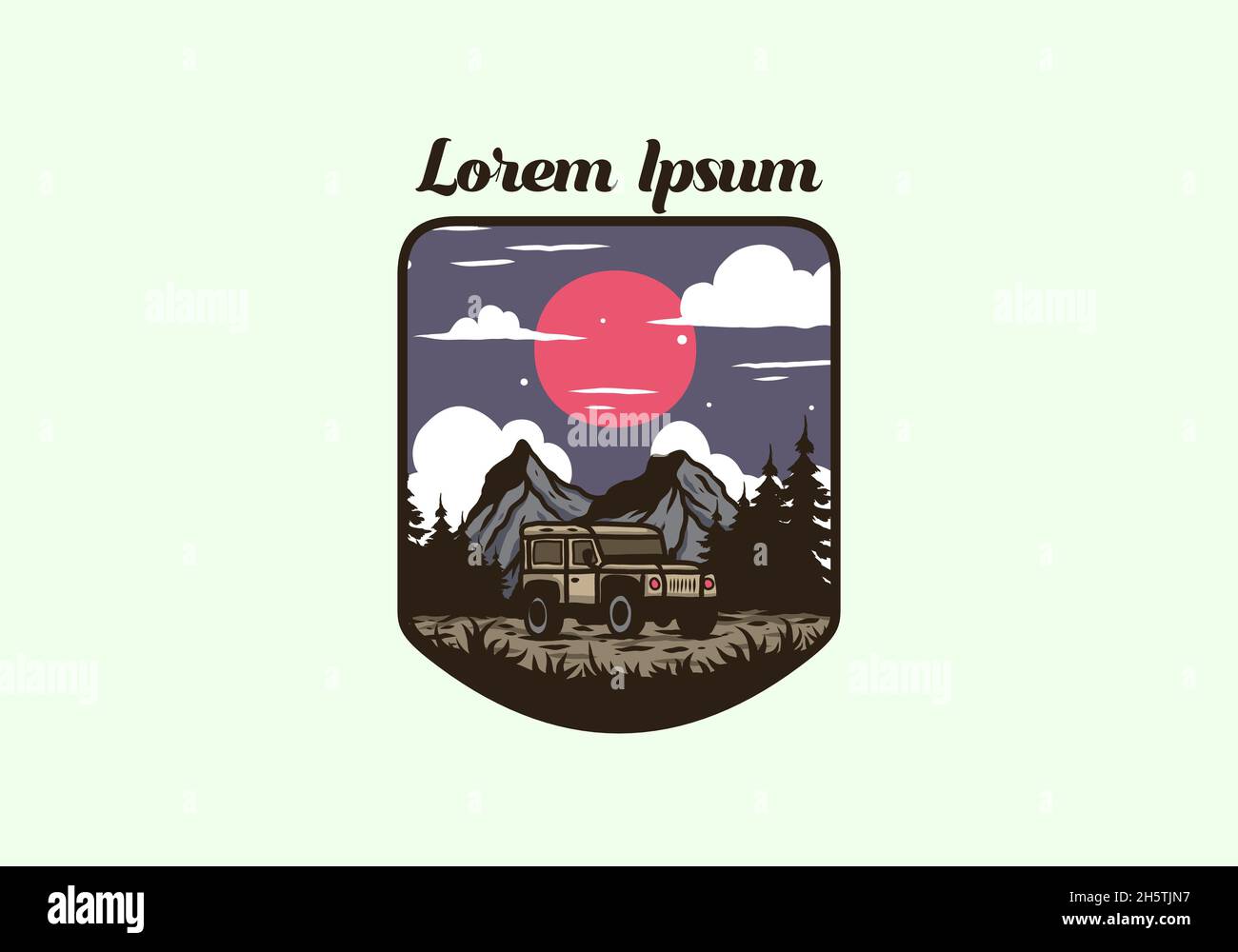 Overlanding car badge illustration drawing design Stock Vector Image ...