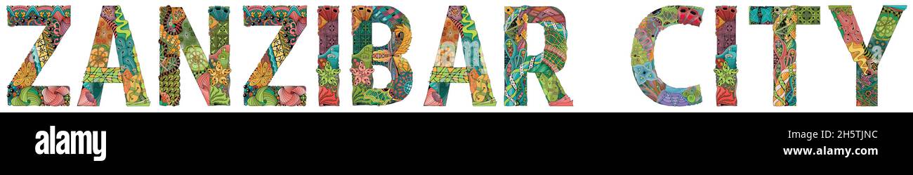 Hand-painted art design. Illustration Zanzibar City for t-shirt design ...