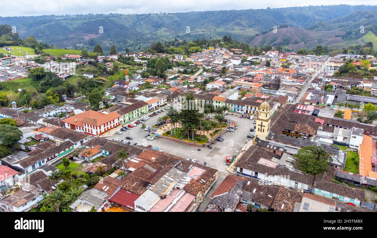 Aerial view colombian town square hi-res stock photography and images ...
