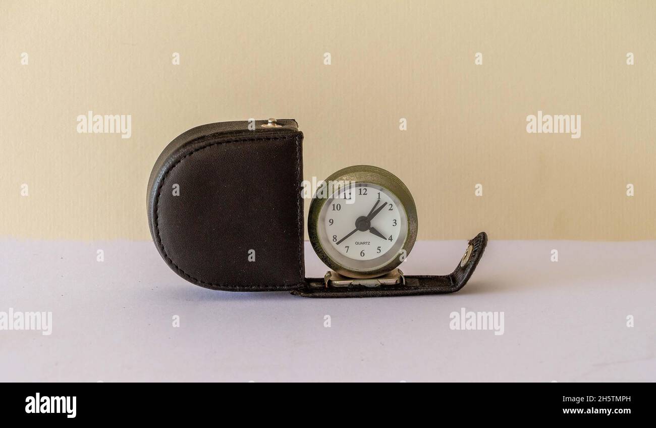 Travel Clock with a case for taking on your travels Stock Photo - Alamy