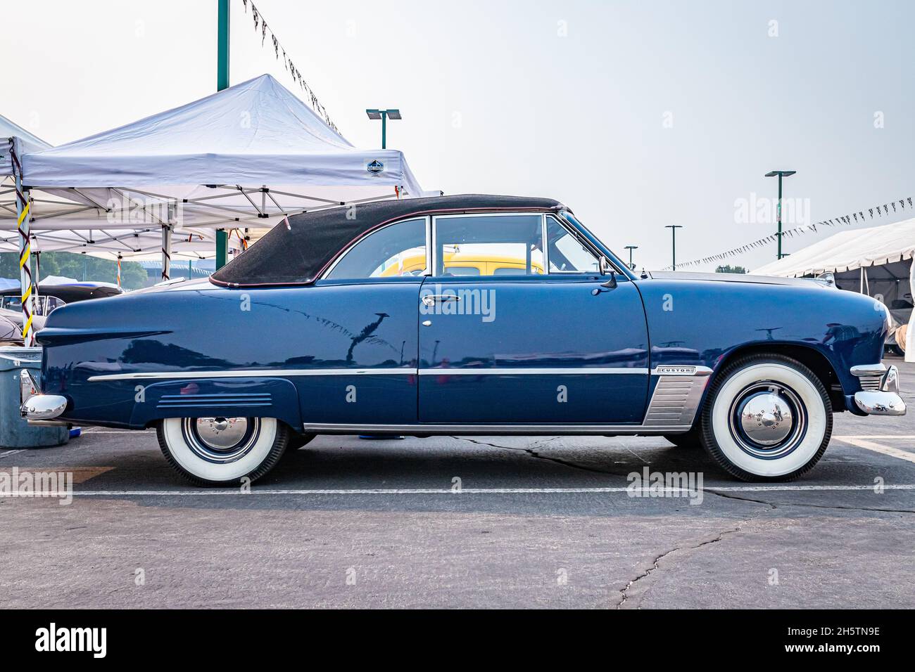 Reno, NV - August 6, 2021: 1950 Ford Custom Deluxe Convertible at a ...