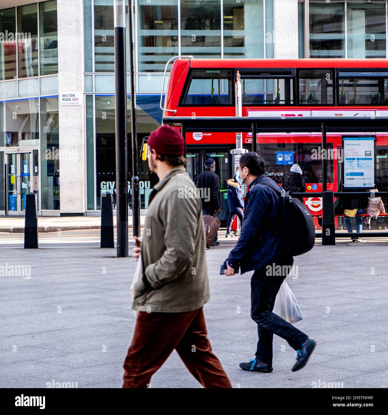 Victoria Westminster London England UK, November 7 2021, Two Men ...