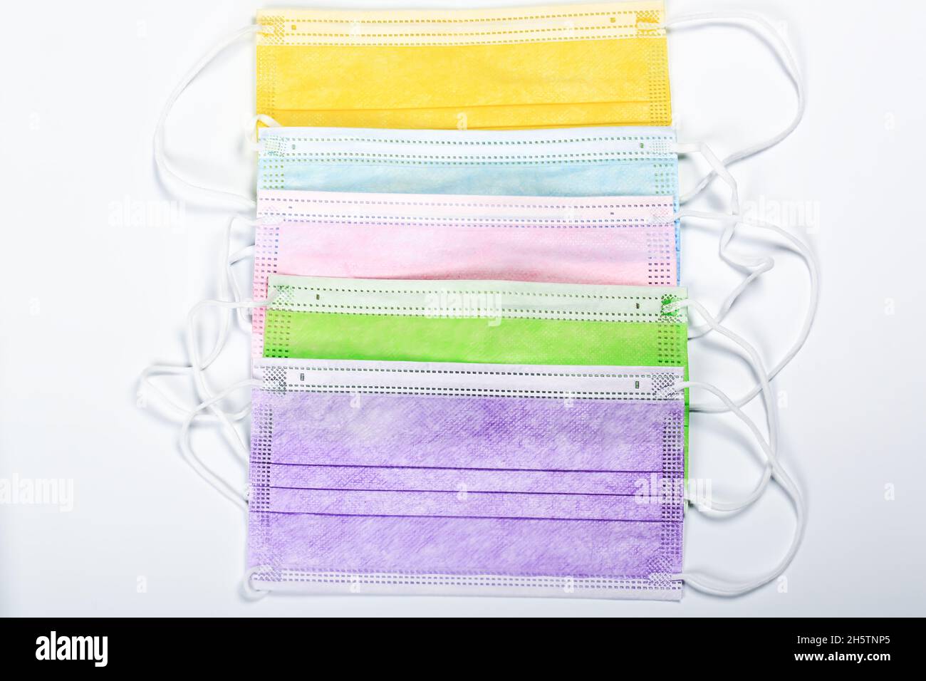 set of multi-colored medical masks Stock Photo - Alamy