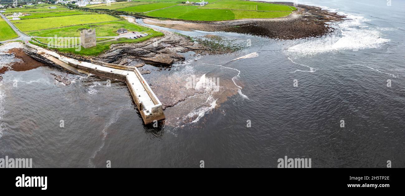 The Easky pier and Castle in County Sligo - Republic of Ireland Stock ...