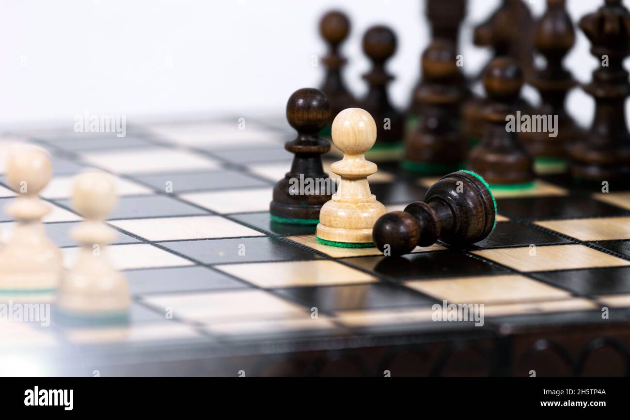Two Chess Pawn Standing next to each other, Making Decision and Take a ...