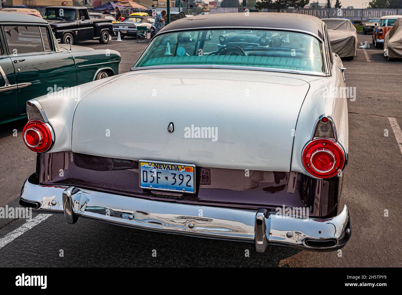 Reno, NV - August 6, 2021: 1956 Ford Fairlane Victoria hardtop coupe at ...
