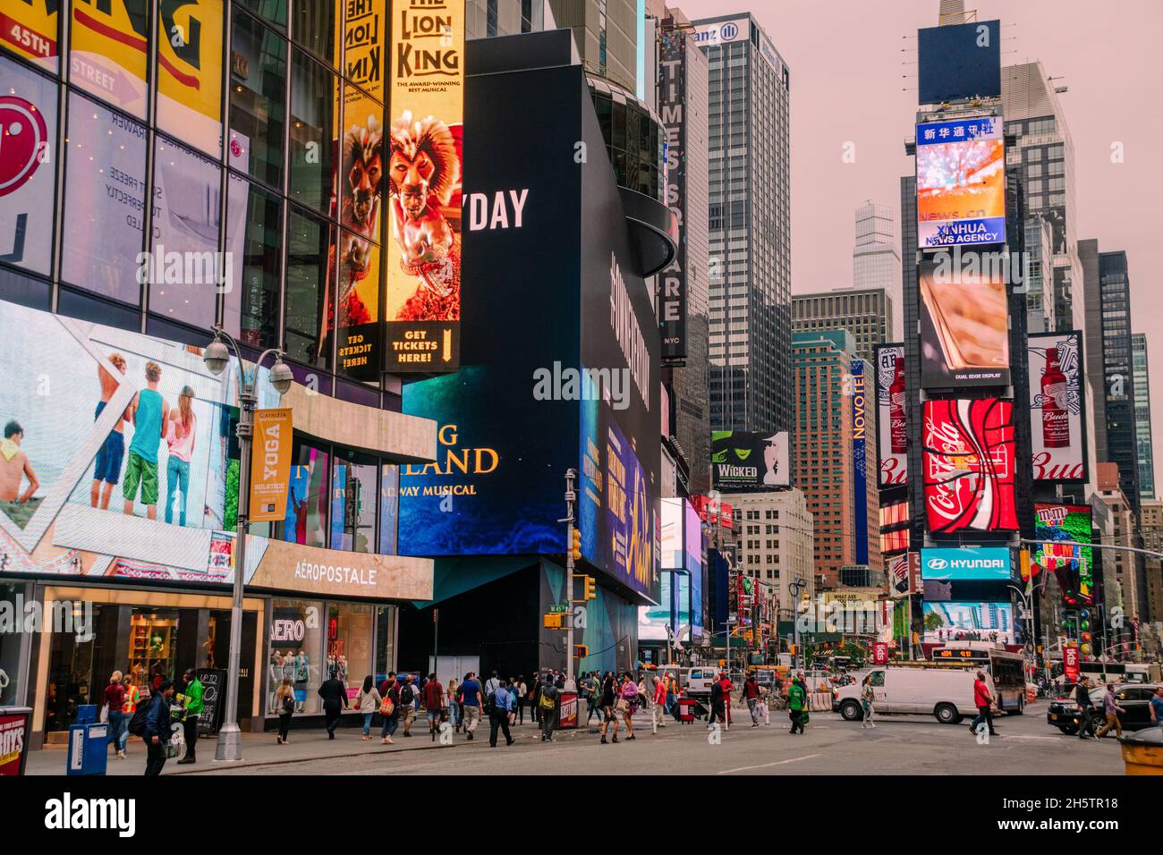 New York, NY, USA -- June 8, 2015. Landscape photo of Times Square ...