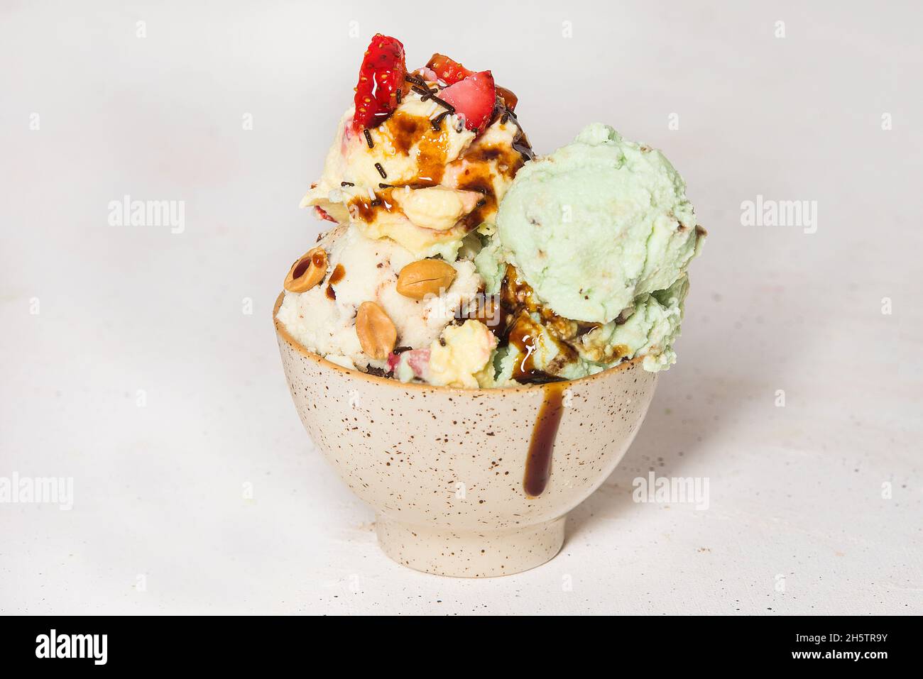 Ice cream healthy with fruits and nuts Stock Photo - Alamy