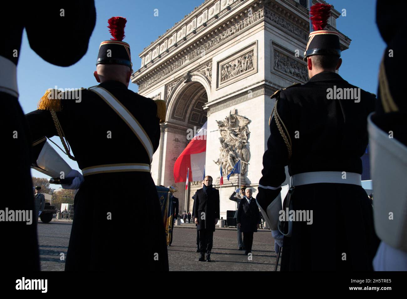 Emmanuel Macron attends the ceremony of the 103rd anniversary of the ...