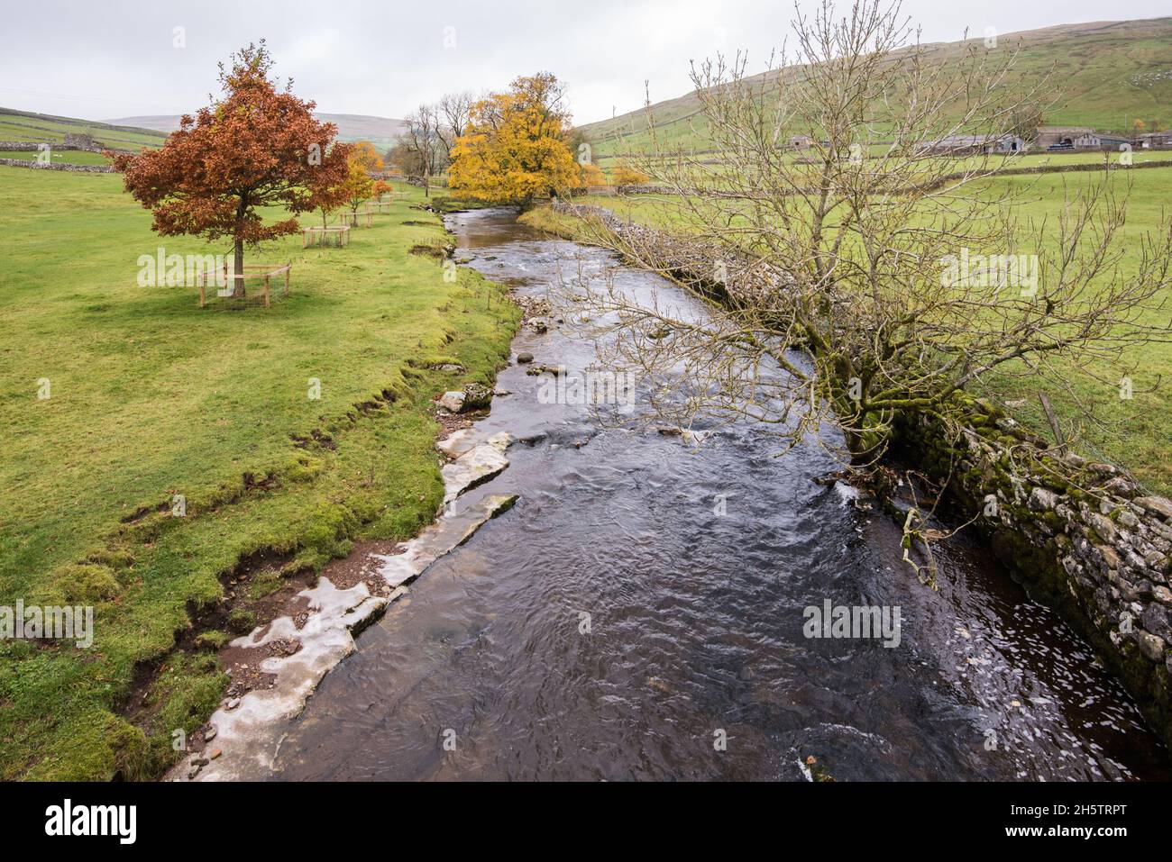The River Skirfare as seen from the road bridge at Halton Gill In ...