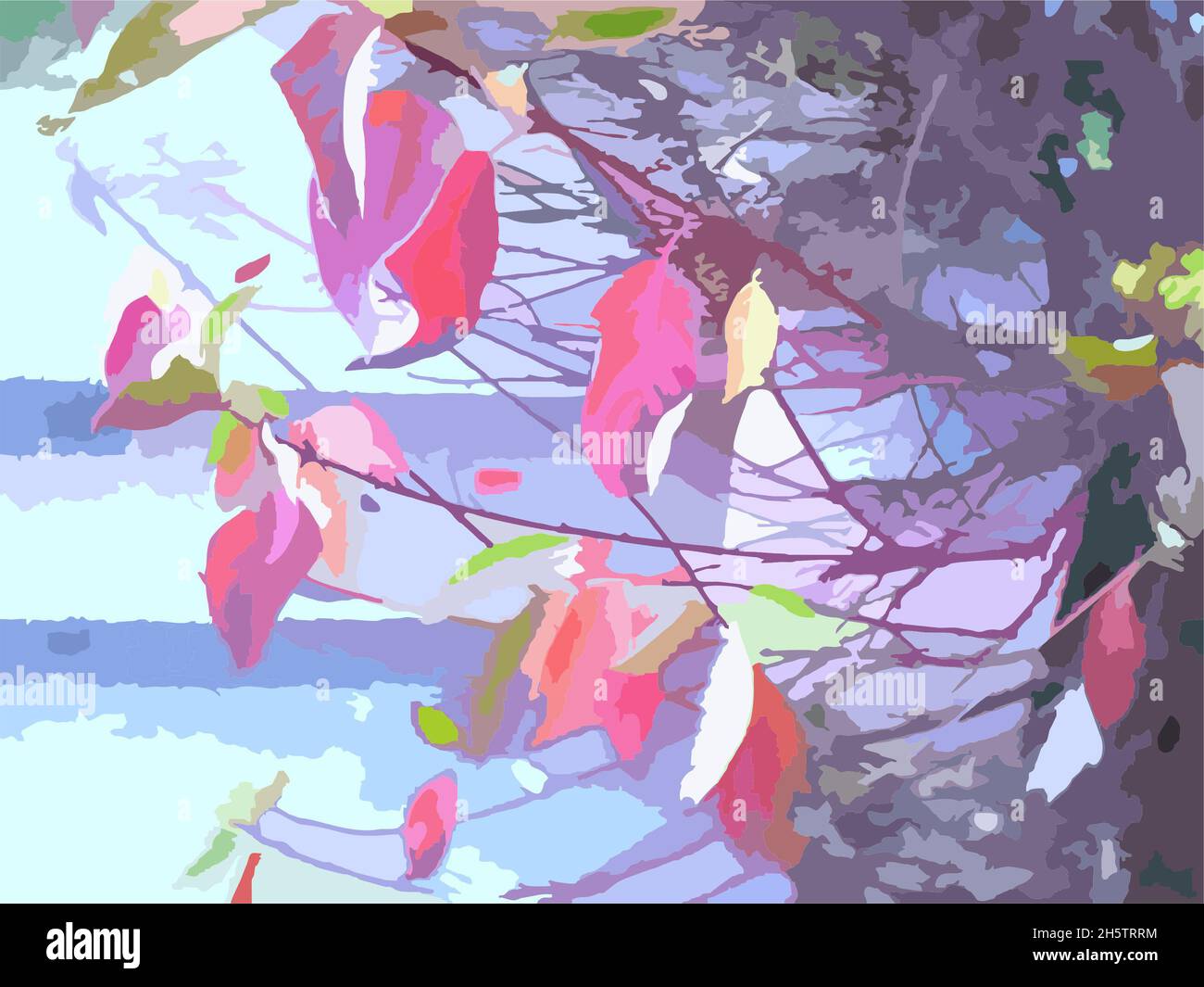 Colored autumn leaves for textiles and wallpaper. Bright multicolor ...