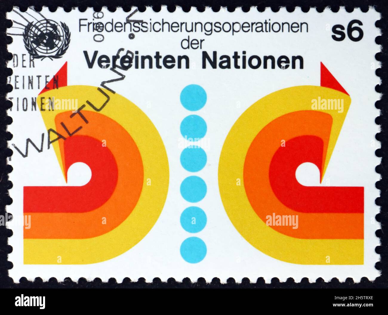 UNITED NATIONS - CIRCA 1980: a stamp printed in the United Nations ...