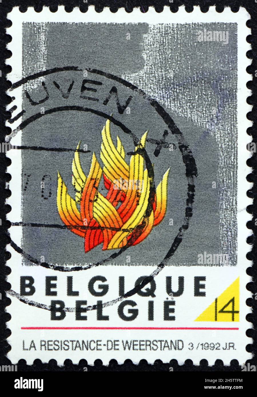 BELGIUM - CIRCA 1992: a stamp printed in Belgium dedicated to Belgian ...