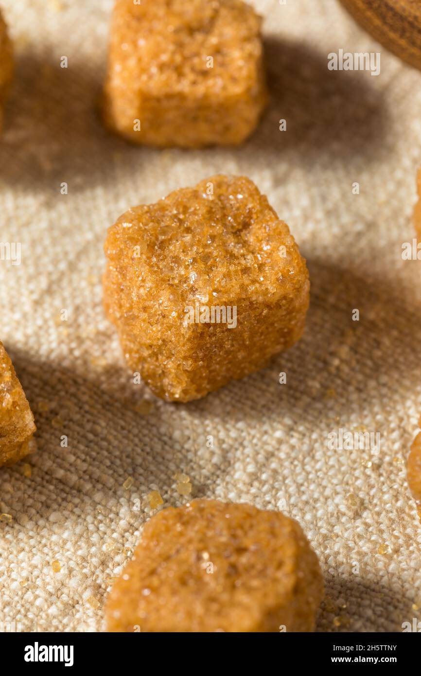 Healthy Raw Brown Sugar Cubes Ready to Use Stock Photo - Alamy