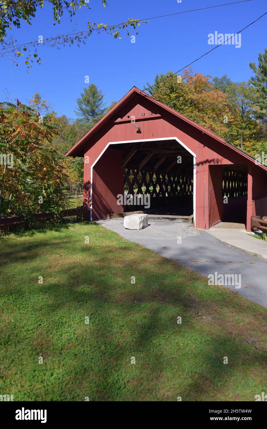 Battleboro, Vermont, USA. The Creamery Covered Bridge over the ...