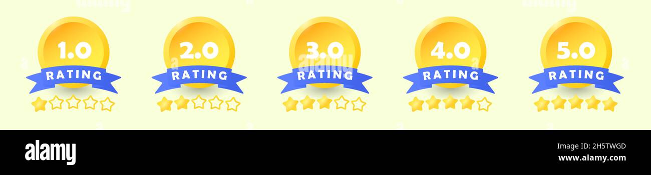 Quality rating stars. An emblem for a website or application for ...