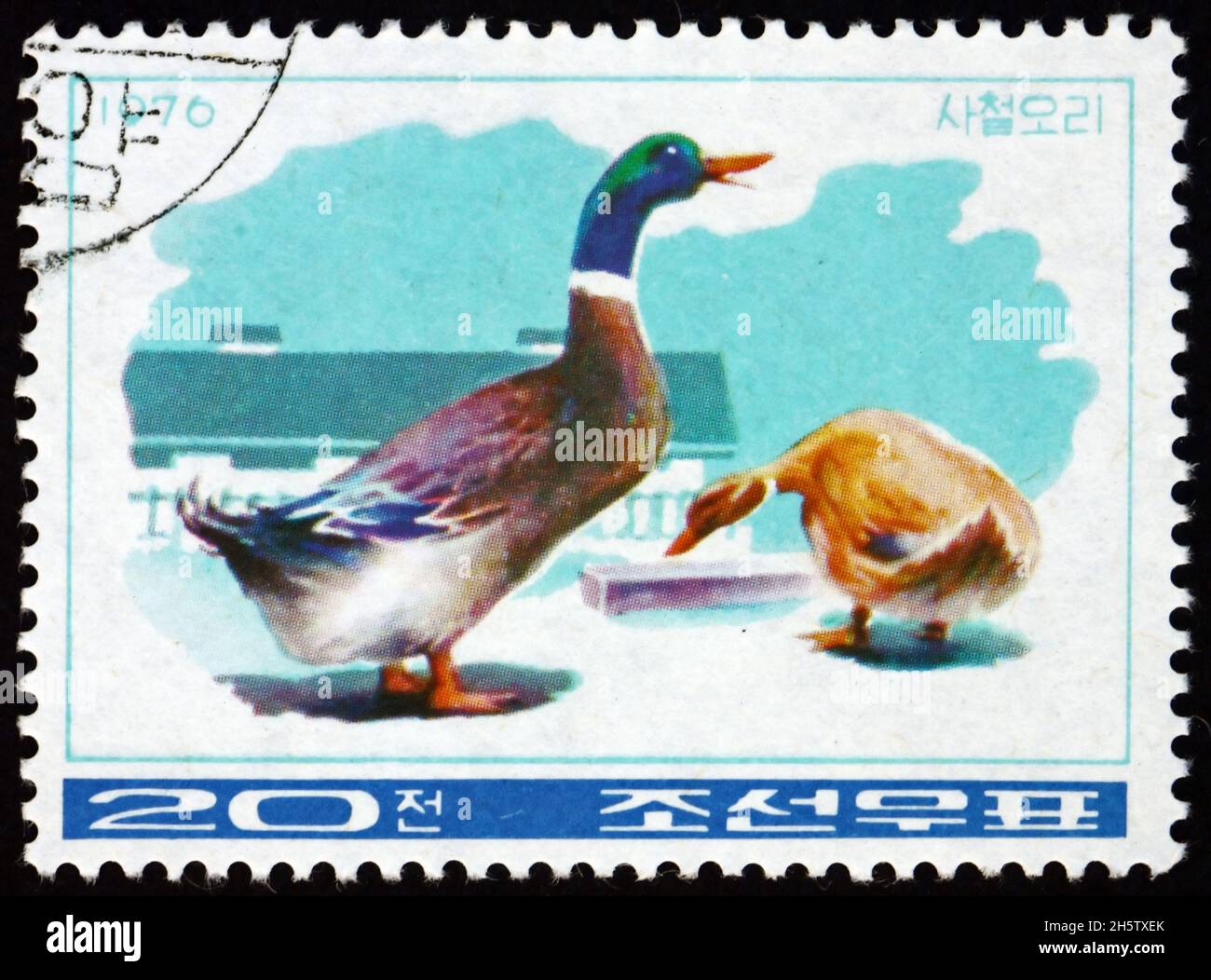 NORTH KOREA - CIRCA 1976: a stamp printed in North Korea shows ...