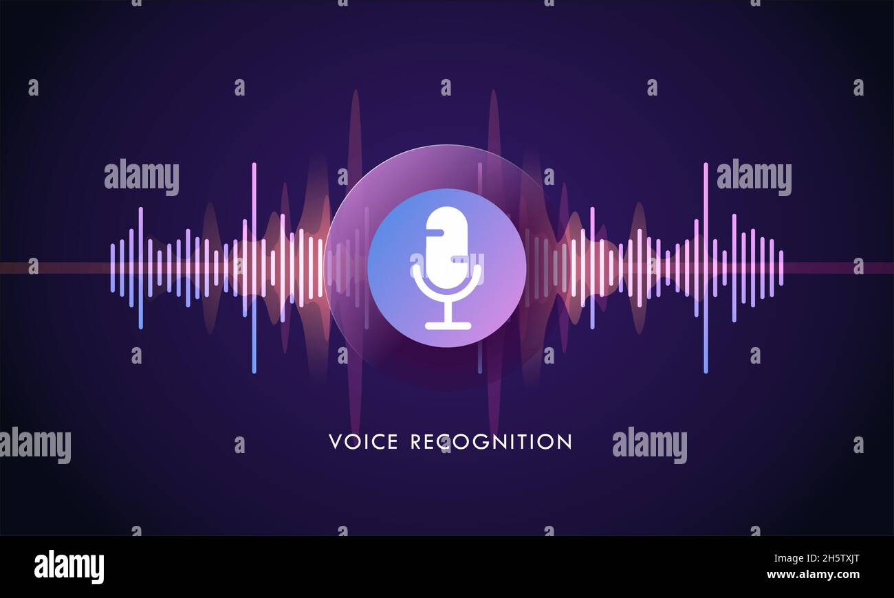 voice recognition concept, vector illustration of sound symbol ...
