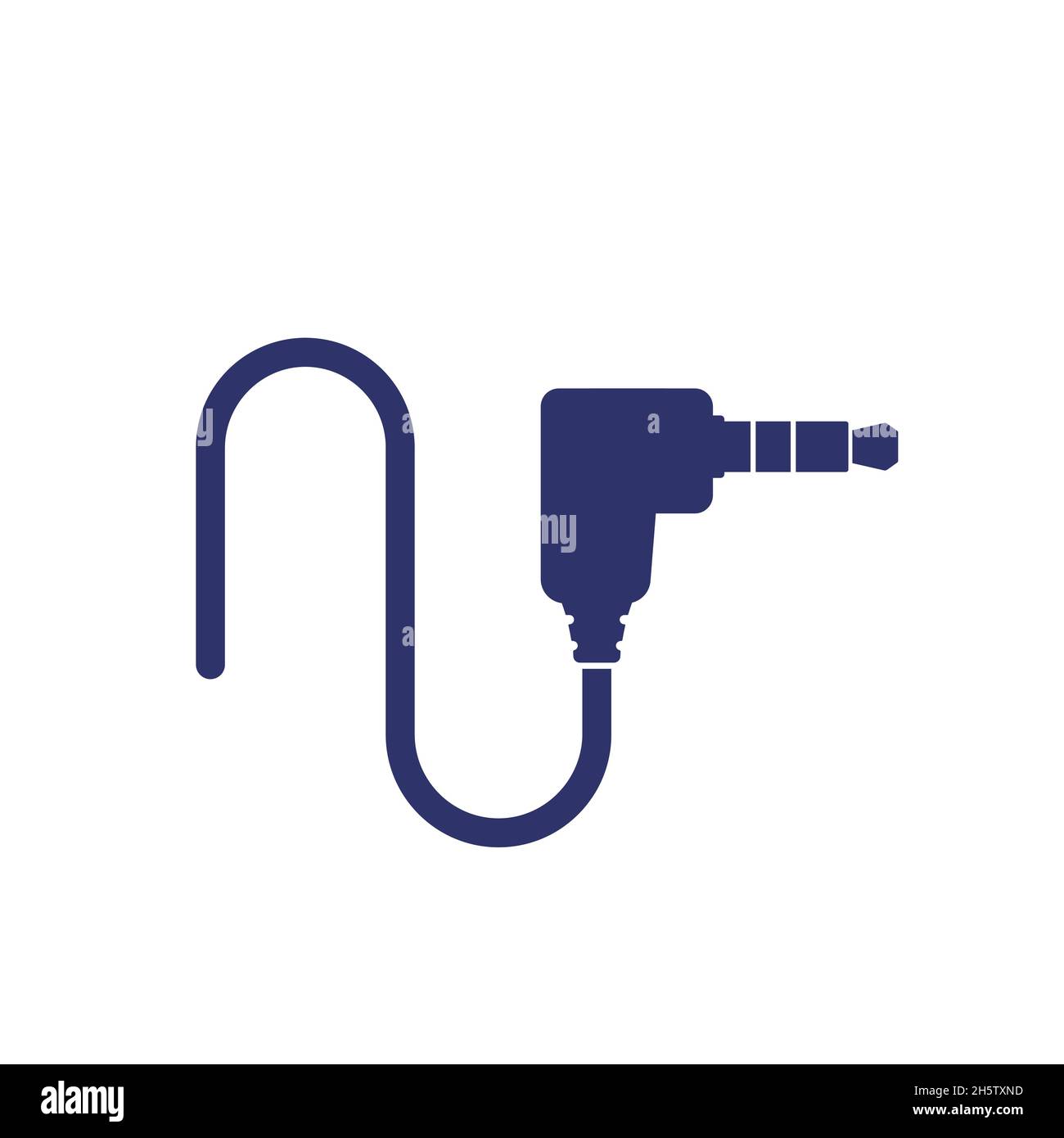 Audio Cable Jack Connector On White Vector Stock Vector Image And Art Alamy