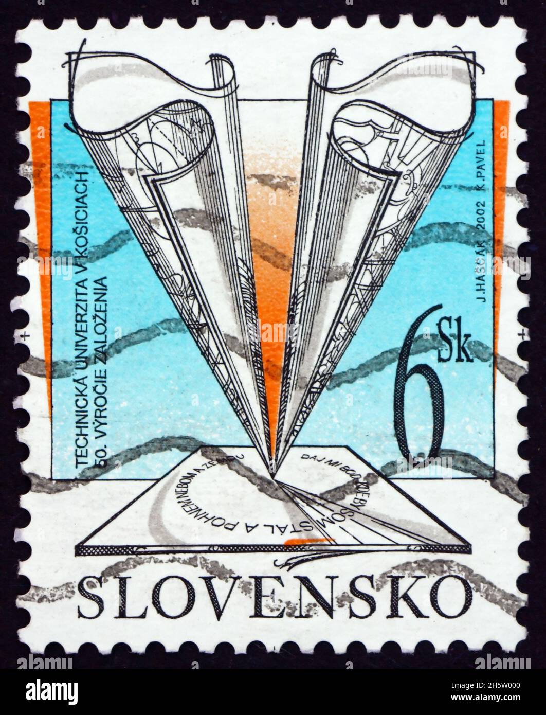 SLOVAKIA - CIRCA 2002: a stamp printed in Slovakia dedicated to Kosice ...