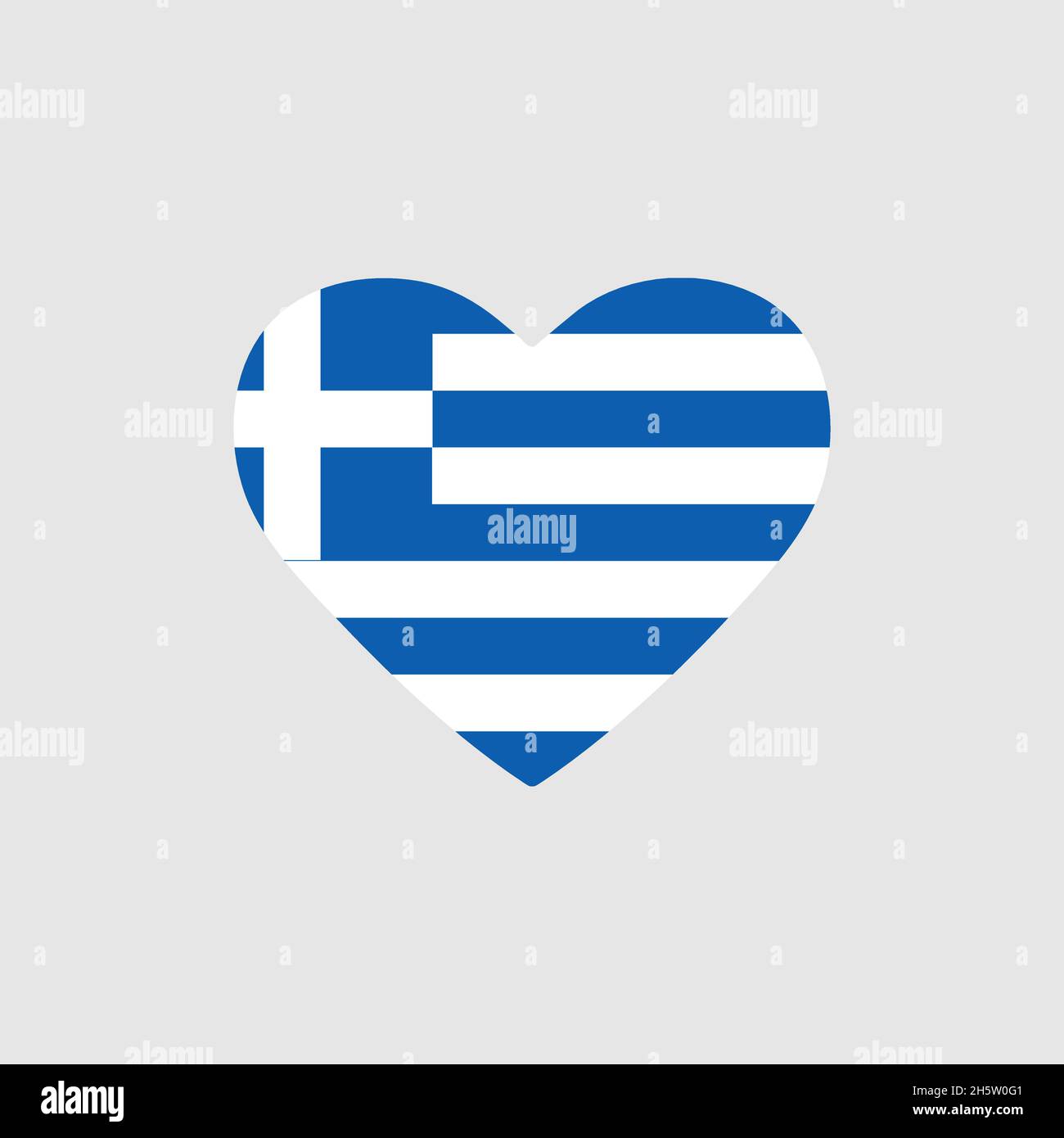 Greece flag in heart. Country of europe. Isolated vector icon in flat ...