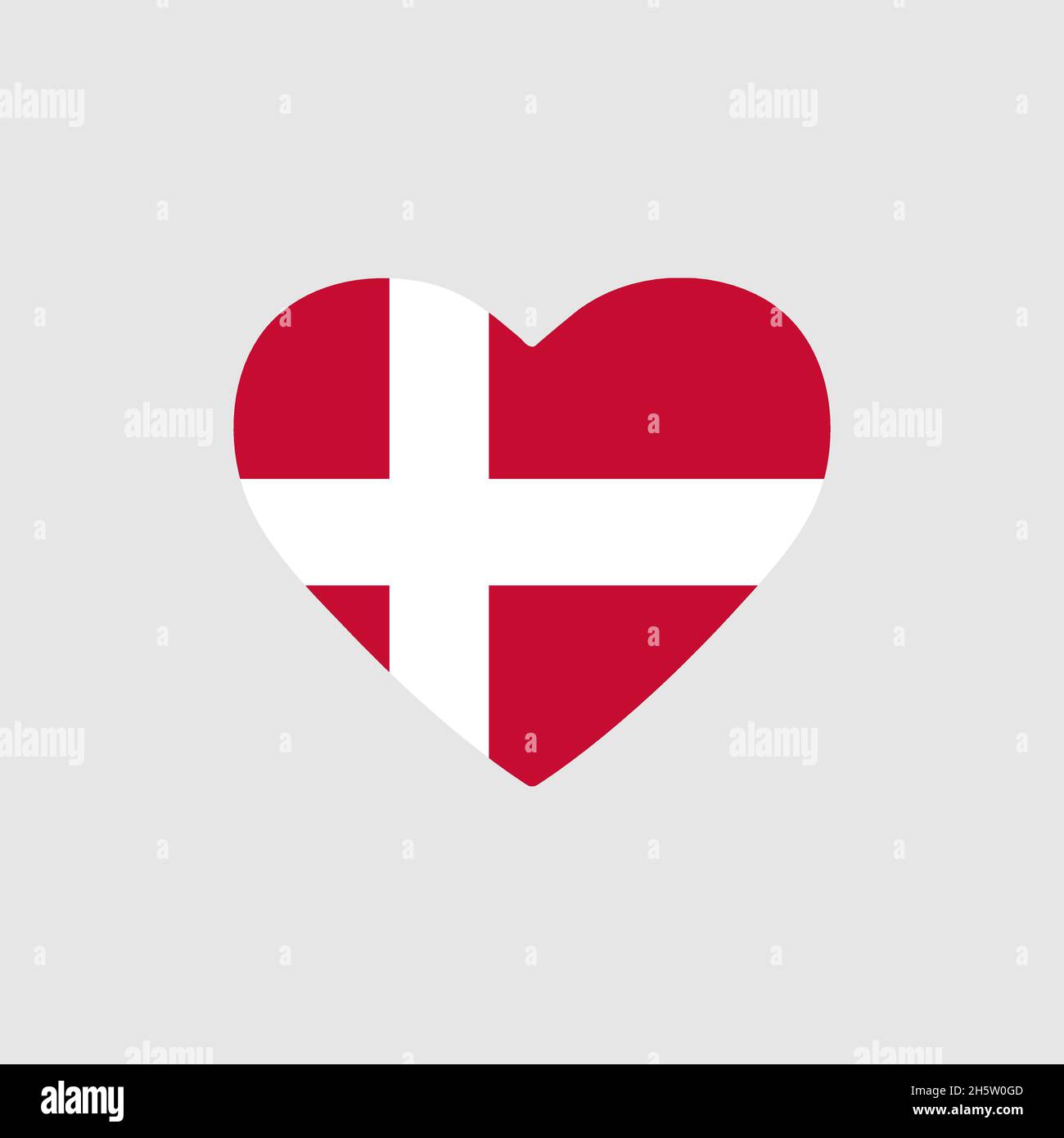 Denmark flag in heart. Country of europe. Isolated vector icon in flat ...