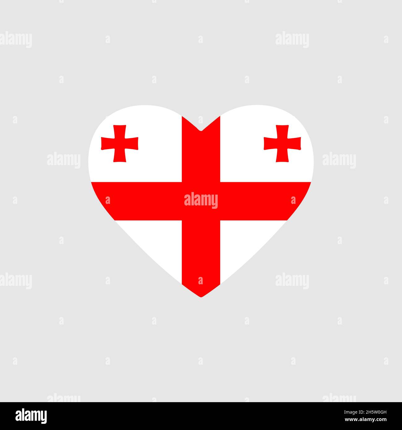 Georgia flag in heart. Country of europe. Isolated vector icon in flat ...