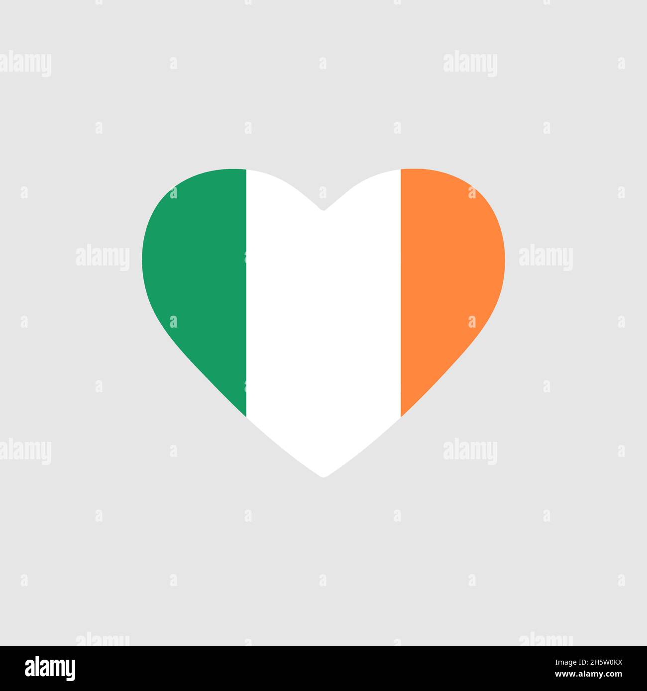Ireland flag in heart. Country of europe. Isolated vector icon in flat ...