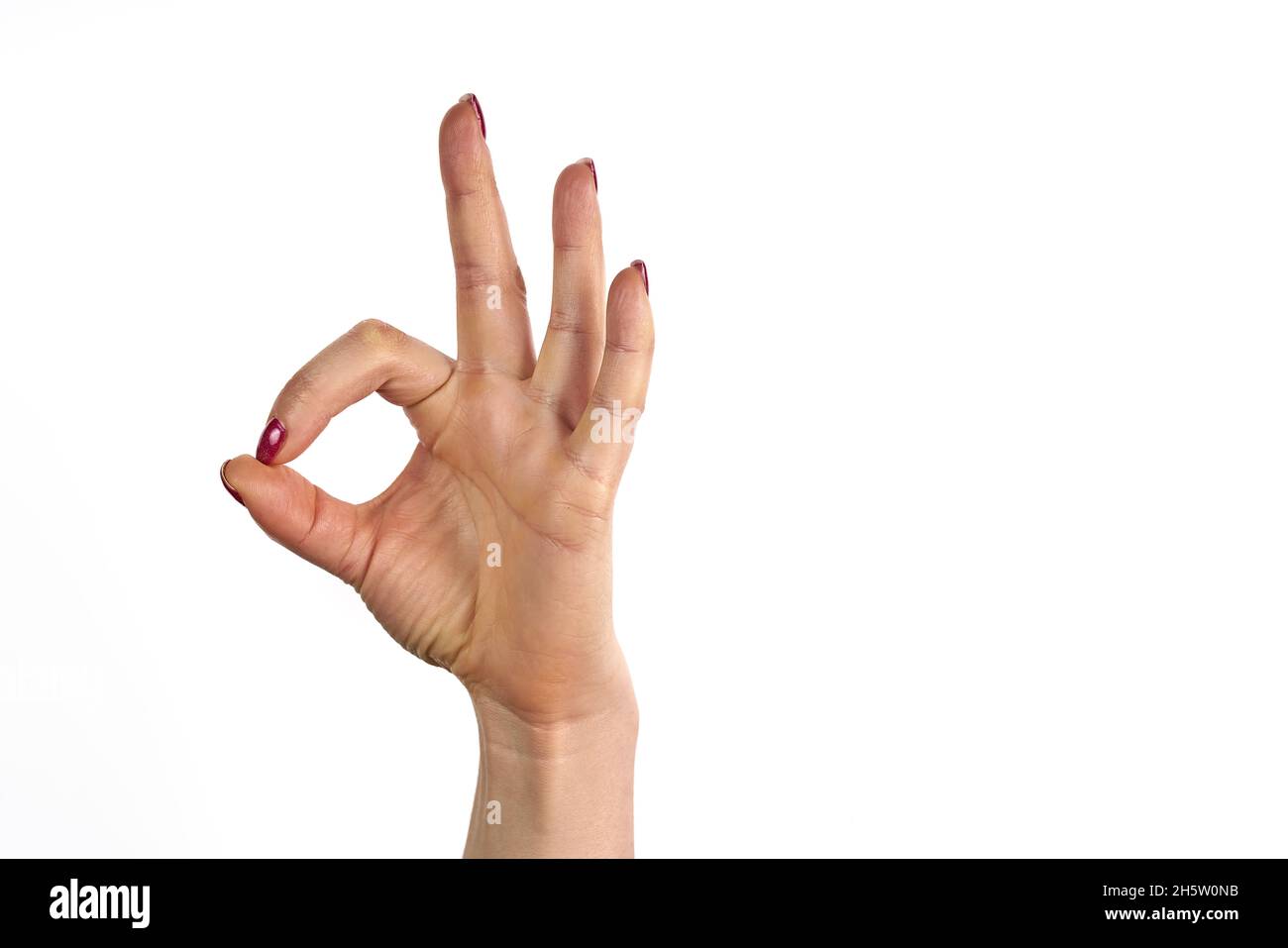 Hand OK sign isolated on white background Stock Photo - Alamy