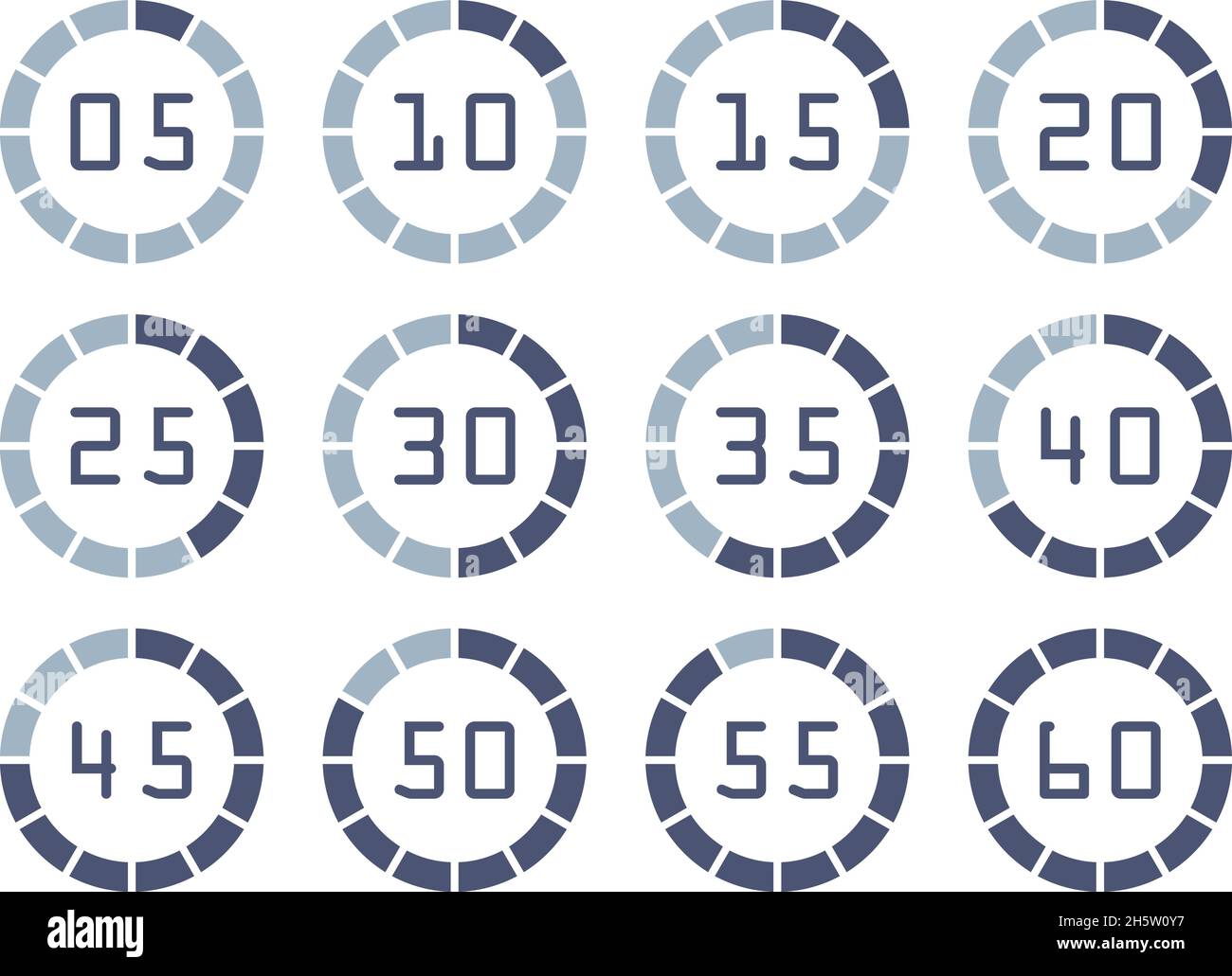 Dial timer and stopwatch set in a flat style Stock Vector Image & Art ...