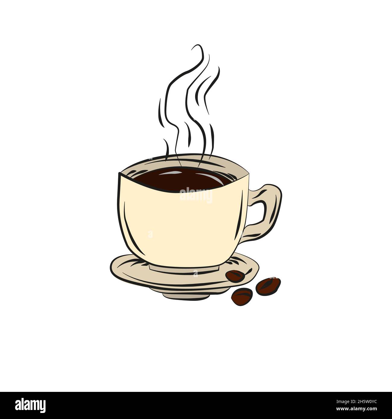 Coffee cup line drawing vector hi-res stock photography and images - Alamy