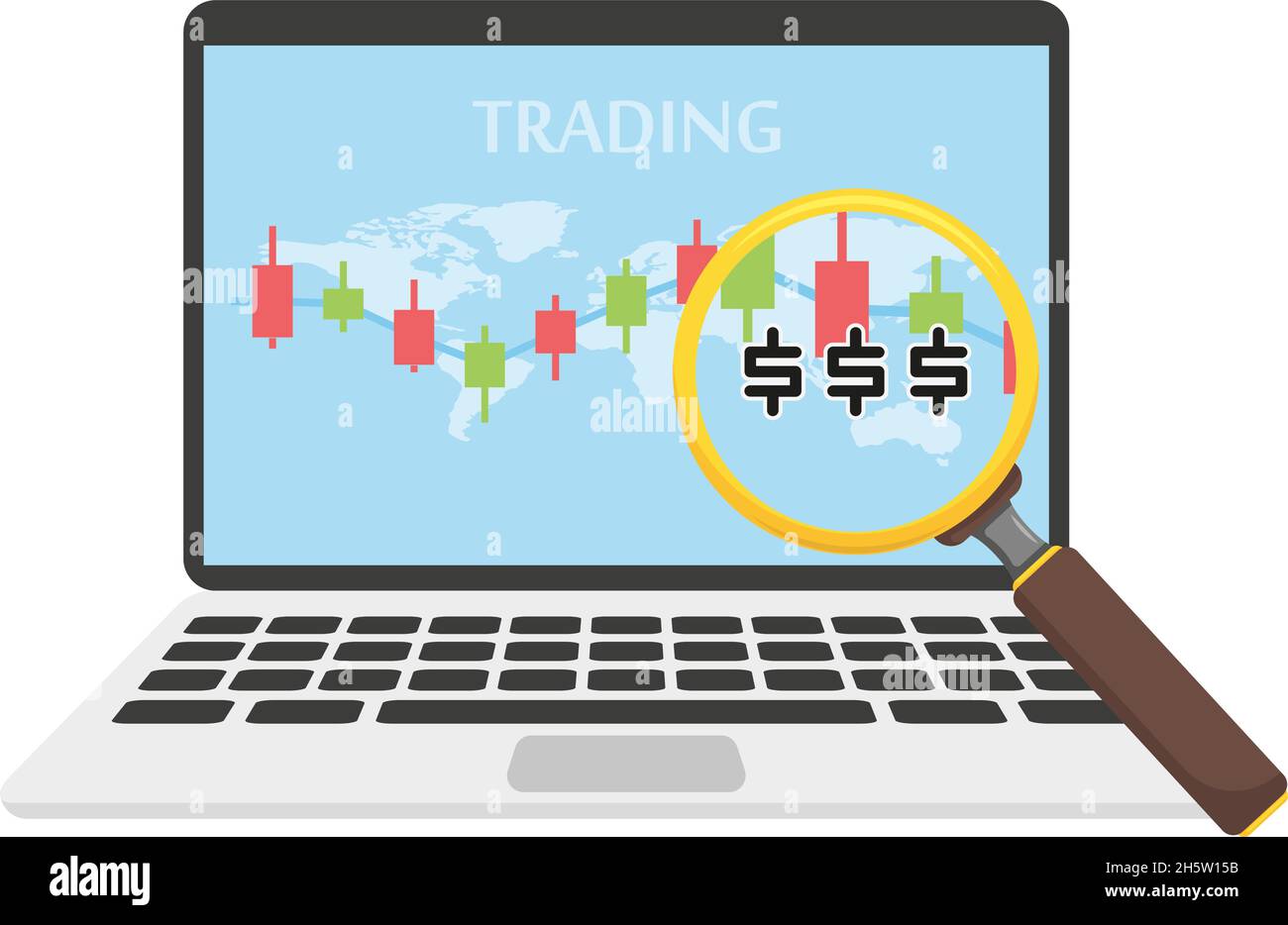 Data analysis on laptop Stock Vector Images - Alamy