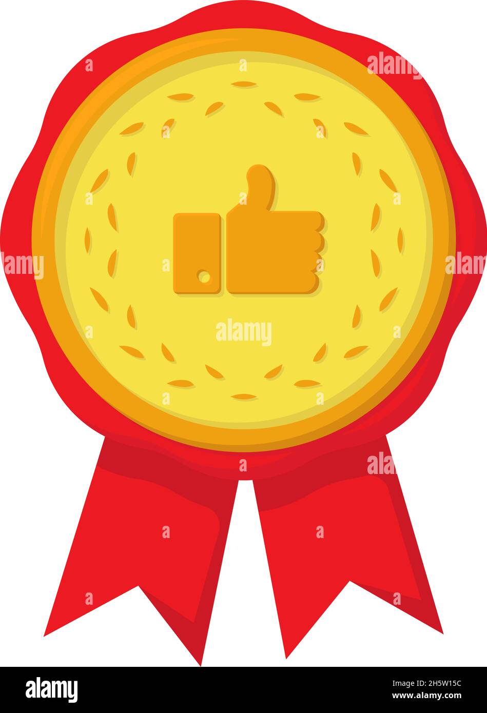 gold medal like with red ribbon in flat style Stock Vector Image & Art ...