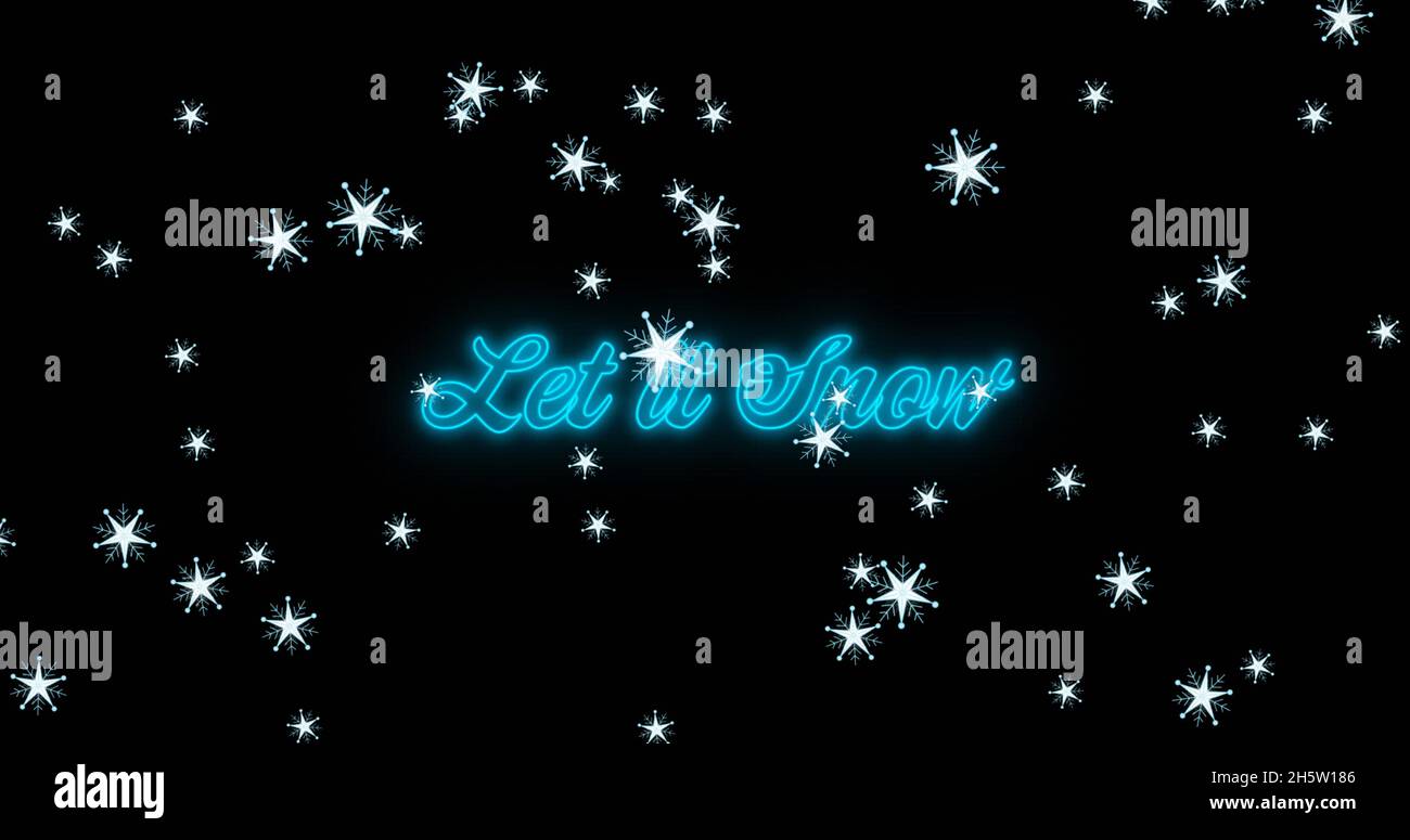 Image of let it snow text over snow falling at christmas Stock Photo ...
